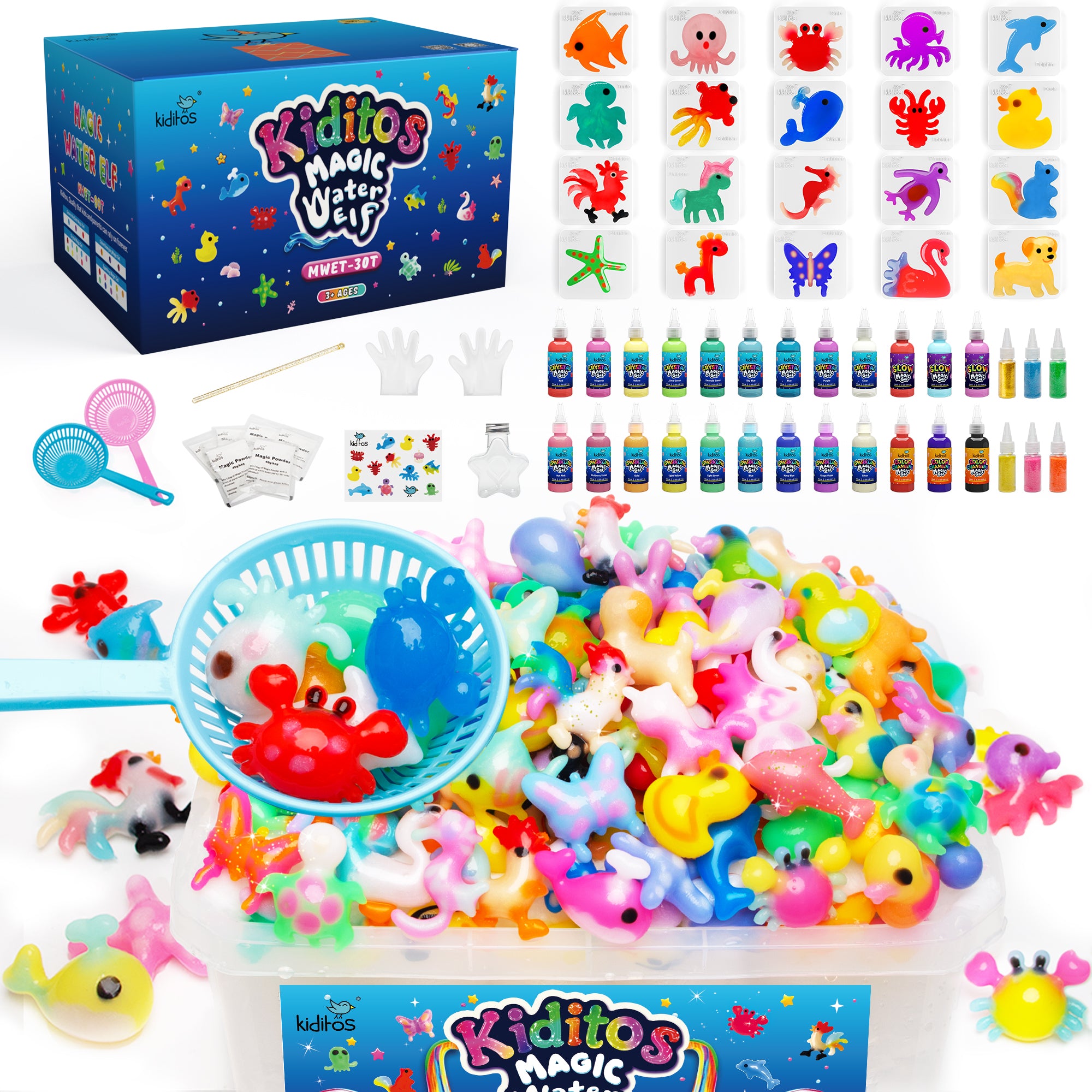 Glitter Sea Creature 24 Colors Magic Water Elf Toy Kit (MWET-30T) – Kiditos